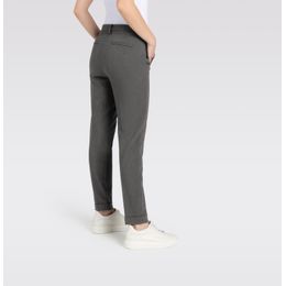 Chinohose MAC "CHINO turn up", Damen, Gr. 34, N-Gr, grau (silber shadow melange), Web, Obermaterial: 62% Polyester, 33% Viskose, 5% Elasthan, gerade, unten schmal 7/8-L&auml;nge, Hosen Chinohose