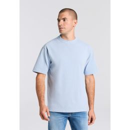 T-Shirt BOSS Orange "Te Dye", Damen, Gr. XXL, blau (open blau470), Single Jersey, Obermaterial: 100% Baumwolle, relaxed fit normal, Rundhals, eingesetzt,weit eingefasste Kante, Shirts T-Shirt, mit Rundhalsausschnitt