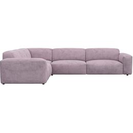 Ecksofa FLEXLUX "Lucera, super bequem durch hochwertigen Sitzaufbau mit Kaltschaum", lila (soft lavender), B:319cm H:73cm T:285cm, 85% Polyester/15%Polyamide, Sofas, Ecksofa, modern & anschmiegsam, L-Form, Designsofa