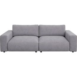 Big-Sofa Musterring "LUCIA", silber (silber crona), B:252cm H:81cm T:124cm, Flachgewebe FLORIS (100% Polyester);Flachgewebe VALMONT (60% Baumwolle/ 40% Leinen);Microfaser CRONA (100% Polyester), Sofas, Big-Sofa, in vielen Qualit&auml;ten und 4 unterschiedlichen N&auml;hten, 2,5-Sitzer