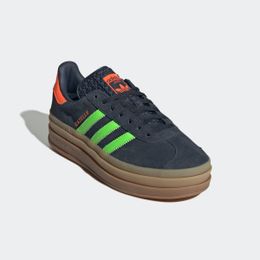 Sneaker adidas originals "GAZELLE BOLD", Damen, Gr. 38,5, blau (aurora ink, solar orange, gum5), Leder, Synthetik, Schuhe Sneaker
