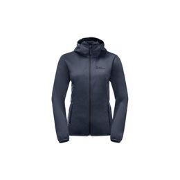 Softshelljacke Jack Wolfskin "WINDHAIN HOODY W", Damen, Gr. S (36), blau (night, blau), Hauptmaterial: 100% Polyester, Jacken Softshelljacke