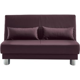 Schlafsofa Home Affaire "Gina", braun, B:120cm H:86cm T:195cm, 100% PU, Sofas, Schlafsofa, mit einem Handgriff vom Sofa zum Bett