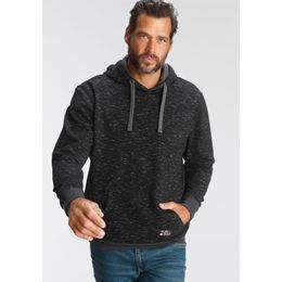 MAN'S WORLD Kapuzensweatshirt MAN'S WORLD, Herren, Gr. 3XL (64/66), schwarz (schwarz, meliert), angeraute Sweatware, Obermaterial: 85% Baumwolle, 15% Polyester. Kapuzenfutter: 60% Baumwolle, 40% Polyester, meliert, normal, Rippb&uuml;ndchen kontrastfarben, Sweatshirts Kapuzensweatshirt, Langarm, mit Rippb&uuml;ndchen, mit Kapuze und Kordelz&uuml;gen