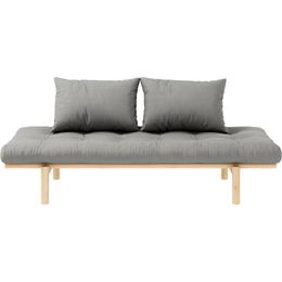 Daybett Karup Design "Pace", grau, B:200cm H:37cm L:200cm, Daybetten, Daybett, aus massiven Kiefernholz, inkl. Futonmatratze