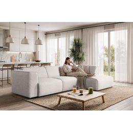 Ecksofa OTTO HOME "Merid L-Form, B: 295 cm - OTTO. Verl&auml;ssliche Qualit&auml;t.", grau (hellgrau), B:295cm H:70cm T:162cm, 100% Polyester, Sofas, Ecksofa, jederzeit durch Module erweiterbar