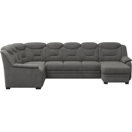 Wohnlandschaft COTTA "Marcus U-Form", grau (anthrazit), B:330cm H:99cm T:211cm, 100% Polyester, Sofas, Wohnlandschaft, wahlweise mit Bettfunktion & Stauraum