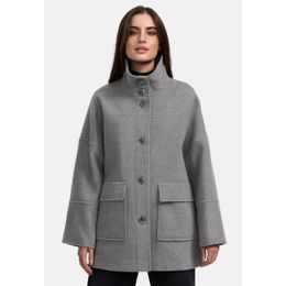 Winterjacke Manisa, Damen, Gr. 50, grau (silbergrau), Obermaterial: 80% Wolle, 20% Polyamid. Futter: 100% Polyester, unifarben, regular fit lang, ohne Ausschnitt, Jacken Winterjacke, mit Taschen