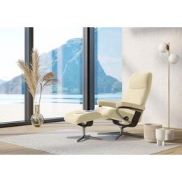 Relaxsessel stressless "View", beige (vanilla paloma), B:78cm H:108cm T:78cm, Leder PALOMA: PALOMA ist ein durchgef&auml;rbtes Semianilin-M&ouml;belleder mit nat&uuml;rlicher Narbung., Sessel, Relaxsessel, mit Cross Base, Gr&ouml;&szlig;e S, M & L, Holzakzent Wenge
