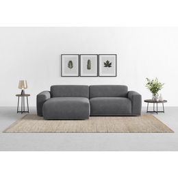 Ecksofa Trendmanufaktur "Braga, mit hochwertigem Kaltschaum, L-Form, in Cord erh&auml;ltlich", grau (dunkelgrau), B:255cm H:72cm T:160cm, 92% Polyester, 8% Nylon, Sofas, Ecksofa, modernes Sofa, Couch mit hohem Sitzkomfort, 255/72/160 cm (B/H/T)