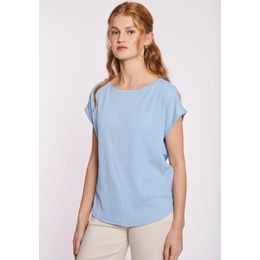 Haily's Kurzarmshirt HAILY&rsquo;S "SS P TP Le44a", Damen, Gr. XS (34), blau (pearl blau), Jersey, Obermaterial: 98% Polyester, 2% Elasthan, unifarben, normal, Rundhals, Shirts Kurzarmshirt