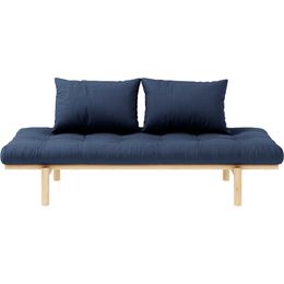 Daybett Karup Design "Pace", blau (marine), B:200cm H:37cm L:200cm, Daybetten, Daybett, aus massiven Kiefernholz, inkl. Futonmatratze