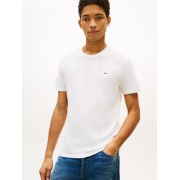 T-Shirt Tommy Jeans "TJM EXTRA SLIM 3 PACK", Herren, Gr. S, schwarz, schwarz, ecru, Single Jersey, Obermaterial: 100% Baumwolle, slim fit normal, Rundhals, eingesetzt abgesteppte Kante, Shirts T-Shirt, Mit Rundhalsausschnitt