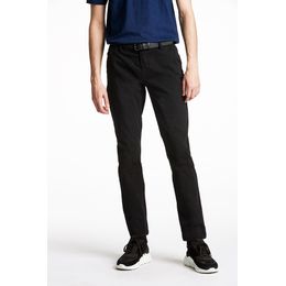 Chinohose LINDBERGH, Herren, Gr. 31, L&auml;nge 32, schwarz, Stoff, Obermaterial: 98% Baumwolle, 2% Elasthan, slim fit normal, Hosen Chinohose, mit G&uuml;rtel und Stretch