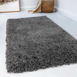Wollteppich Esprit "Seattle Shag, ESP-26391", grau, B:70cm H:50mm L:140cm, Wolle, Teppiche, Wollteppich, modern, flauschig aus Schurwolle, pflegeleicht, Wohn-, Schlafzimmer