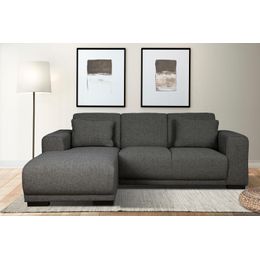Ecksofa Home Affaire "BORNHOLM L-Form, B: 234 cm - OTTO. Verl&auml;ssliche Qualit&auml;t.", grau (dunkelgrau), B:234cm H:85cm T:162cm, 100% Polyester, Sofas, Ecksofa, Recamiere links oder rechts bestellbar, Wellenfederung, inkl. 2 Kissen