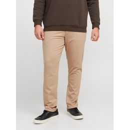Jack & Jones PlusSize Chinohose "JPSTMARCO JJCOOPER CHINO NOOS PLS", Herren, Gr. 54, L&auml;nge 32, beige (fields of rye), Web, Obermaterial: 52% Polyester, 21% Nylon, 17% Viskose, 10% Elasthan, JACK & JONES PLUSSIZE, unifarben, slim fit kn&ouml;chellang, Hosen Chinohose