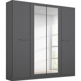Dreht&uuml;renschrank Rauch "Kleiderschrank Schrank Garderobe Garderobenschrank Stauraumwunder MODI", grau (graumetallic), B:181cm H:210cm T:54cm, Holzwerkstoff, Schr&auml;nke, Dreht&uuml;renschrank, optional mit Spiegel MADE IN GERMANY