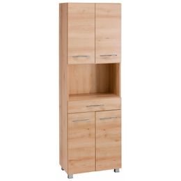 Hochschrank Welltime "Portofino", braun (buchefarben), B:60cm H:185cm T:35cm, Schr&auml;nke, Hochschrank