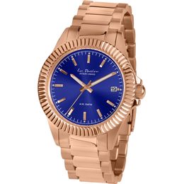 Quarzuhr Jacques Lemans "La Passion", gold (ros&eacute;goldfarben, blau), Armbanduhren, Damen, Quarzuhr, Armbanduhr, Damenuhr, Edelstahlarmband, analog, Datum, Leuchtindex