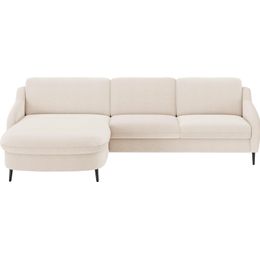 Sit & More Ecksofa SIT & MORE "Soul L-Form", beige, B:280cm H:90cm T:182cm, 100% Polyester, Sofas, Ecksofa, wahlweise mit Bettfunktion und Bettkasten oder Schubkasten