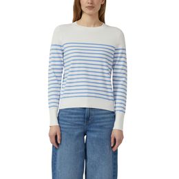 Rundhalspullover s.Oliver, Damen, Gr. 38, blau stripe, Obermaterial: 72% Viskose, 28% Polyester, gestreift, regular fit taillenbedeckt, Rundhals, Rippb&uuml;ndchen, Pullover Rundhalspullover, mit Streifenmuster
