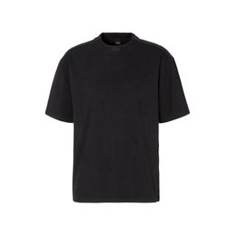 T-Shirt BOSS Orange "Te Dye", Damen, Gr. L, schwarz (schwarz001), Single Jersey, Obermaterial: 100% Baumwolle, unifarben, relaxed fit normal, Rundhals, eingesetzt,weit eingefasste Kante, Shirts T-Shirt, mit Rundhalsausschnitt