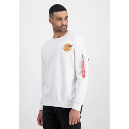 Sweater Alpha Industries "NASA Davinci Sweatshirt", Herren, Gr. L, wei&szlig;, Obermaterial: 80% Baumwolle, 20% Polyester, regular fit, Sweatshirts Sweater