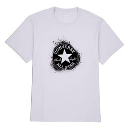T-Shirt Converse "MEN'S Converse ALL STAR STENCIL T-SHIRT", Herren, Gr. L, grau (barely grau), Obermaterial: 100% Baumwolle, unifarben, Rundhals, eingesetzt, Shirts T-Shirt