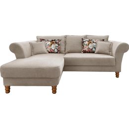 Ecksofa Home Affaire "Tassilo Mega Polsterecke mit Kaltschaum im Sitz, bequem, L-Form", gr&uuml;n (hellgr&uuml;n), B:262cm H:95cm T:198cm, 100% Polyester, Sofas, Ecksofa