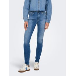 Skinny-fit-Jeans Only "ONLBLUSH ICON COIN MID SK DNM CRO299NOOS", Damen, Gr. XS (34), L&auml;nge 32, blau (medium blau denim), Denim/Jeans, Obermaterial: 92% Baumwolle, 6% Elastomultiester, 2% Elasthan, unifarben, skinny fit, Jeans Skinny-fit-Jeans