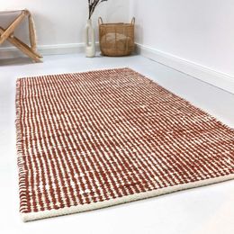 Wollteppich Esprit "Gobi, ESP-7112", rot (rotbraun), B:130cm H:10mm L:190cm, Jute, Wolle, Teppiche, Wollteppich, Naturfaserteppich aus Jute und Wolle, handgewebt