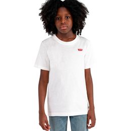 T-Shirt LEVI'S KIDS "LVB BATWING CHEST HIT", Jungen, Gr. 16/176, wei&szlig;, Single Jersey, Obermaterial: 60% Baumwolle, 40% Polyester, unifarben, Basic schmal h&uuml;ftlang, Rundhals, abgesteppte Kante, Shirts T-Shirt, Mit Logo Stickerei for BOYS