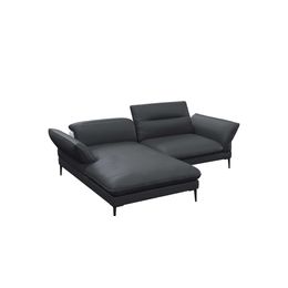 Ecksofa FLEXLUX "Salino, Funktionssofa mit Recamiere, Relaxsofa, Ecksofa", schwarz (deep schwarz), B:245cm H:88cm T:182cm, Sofas, Ecksofa, Sofa mit Arm- und Kopfteil-Verstellungen, Kaltschaum & Stahl-Wellen