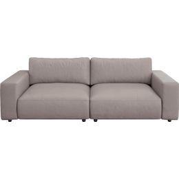 Big-Sofa Musterring "LUCIA", beige (bisquit puro), B:252cm H:81cm T:124cm, Flachgewebe FLORIS (100% Polyester);Flachgewebe VALMONT (60% Baumwolle/ 40% Leinen);Microfaser CRONA (100% Polyester), Sofas, Big-Sofa, in vielen Qualit&auml;ten und 4 unterschiedlichen N&auml;hten, 2,5-Sitzer