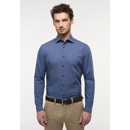 Langarmhemd Eterna "SLIM FIT", Damen, Gr. 42, Normalgr&ouml;&szlig;en, blau (rauchblau), Popeline, 100% Baumwolle, schmal, Manschette, Hemden Langarmhemd, NON IRON (b&uuml;gelfrei)