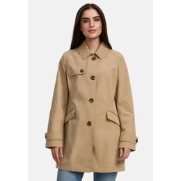 Trenchcoat Manisa, Damen, Gr. 42, beige (sand), Obermaterial: 100% Polyester. Futter: 100% Polyester, unifarben, regular fit ca. Mitte Oberschenkel, ohne Ausschnitt, mit Riegel 2-Knopf-Manschette, M&auml;ntel Trenchcoat, mit Koller