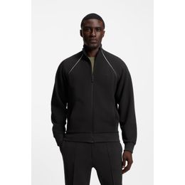 Sweatjacke BOSS Green "Skaz", Herren, Gr. S, schwarz001, Sweatware, Obermaterial: 53% Baumwolle, 44% Polyester, 3% Elasthan, regular fit, B&uuml;ndchen, Sweatjacken Sweatjacke, mit Markenlabel