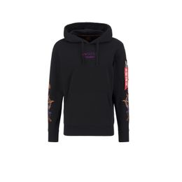 Hoodie Alpha Industries "Dragon EMB Hoodie", Herren, Gr. S, schwarz, Obermaterial: 80% Baumwolle, 20% Polyester, regular fit, Sweatshirts Hoodie
