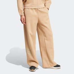 Sporthose adidas Sportswear "FUTURE ICONS 3-STREIFEN OPEN-HEM", Damen, Gr. XL, N-Gr, warm sandstone, normal, gr., Obermaterial: 67% Polyester, 33% Baumwolle, Hosen Sporthose