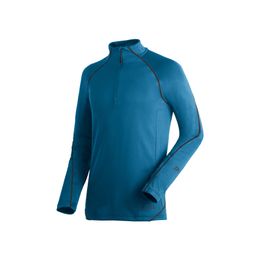 Funktionsshirt Maier Sports "Roger", Herren, Gr. 56, mostly mid blau, 100% Polyester, Shirts Funktionsshirt, funktionaler Herren Midlayer f&uuml;r Outdoor Touren und Ausfl&uuml;ge