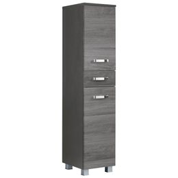 Midischrank Welltime "Ravenna", grau (eichefarben, graphit, rauchfarben), B:30cm H:135cm T:35cm, Schr&auml;nke, Midischrank