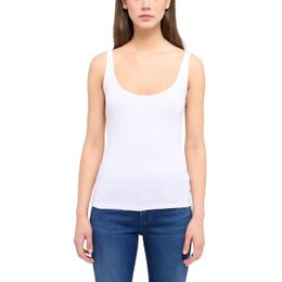 Tanktop Mustang, Damen, Gr. S, wei&szlig;, Obermaterial: 100% Baumwolle, Rundhals, Tops Tanktop