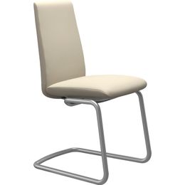 Polsterstuhl stressless "Laurel", beige (cream batick, chrom matt), B:53cm H:92cm T:59cm, Leder BATICK: BATICK ist ein leicht korrigiertes, durchgef&auml;rbtes und genarbtes M&ouml;belleder, bei dem die meisten Unebenheiten und Spuren in der Regel entfernt wurden., St&uuml;hle, Polsterstuhl, Low Back, Gr&ouml;&szlig;e M, mit Beinen aus Stahl in Chrom matt