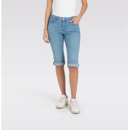 Caprijeans MAC "Dream-Sum", Damen, Gr. 34, N-Gr, blau (summer sky wash), Denim/Jeans, Obermaterial: 75% Baumwolle, 12% Modal, 9% Polyester, 4% Elasthan, figurbetont kniebedeckend, Jeans Caprijeans, Bequemer Sitz mit krempelbarem Saum