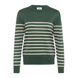 Strickpullover Saint Tropez "MilaSZ LS Striped", Damen, Gr. XXL, june braun rice stripe, Strick, Obermaterial: 80% Viskose, 20% Polyacryl, gestreift, regular fit normal, Rundhals, Pullover Strickpullover