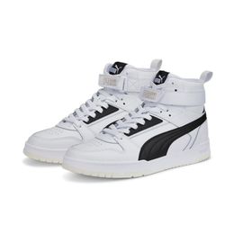 Sneaker Puma "RBD GAME", Herren, Gr. 38, schwarz-wei&szlig; (Puma wei&szlig;, Puma schwarz, Puma team gold), Leder, Synthetik, Schuhe Sneaker