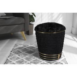 Sitzhocker Kayoom "Hocker Doric, trendiger Look, &auml;sthetische Farbgebung, sch&ouml;ne Steppung", schwarz (schwarz, gold), B:42cm H:50cm T:42cm, Bezug: 50% Baumwolle 50% Acryl / Korpus: Pappelholz, Hocker, Sitzhocker, komfortabel, hochqualitativ, pflegeleicht, hochwertige Materialien