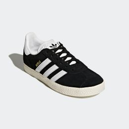 Sneaker adidas originals "GAZELLE", M&auml;dchen, Gr. 36,5, schwarz-wei&szlig; (core schwarz, cloud wei&szlig;, gold metallic), Leder, Synthetik, Schuhe Sneaker, f&uuml;r Kinder und Jugendliche
