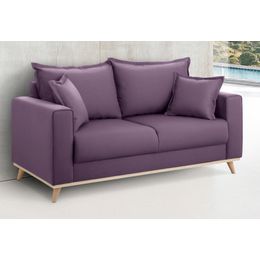 2-Sitzer Home Affaire "Edina", lila (aubergine), B:162cm H:74cm T:84cm, Webstoff (100% Polyester);Baumwollmix (50% Baumwolle, 50% Polyester);Baumwollmix (50% Baumwolle, 50% Polyester), Sofas, 2-Sitzer, auch in Baumwollmix-Bezug, im skandinavischem Stol